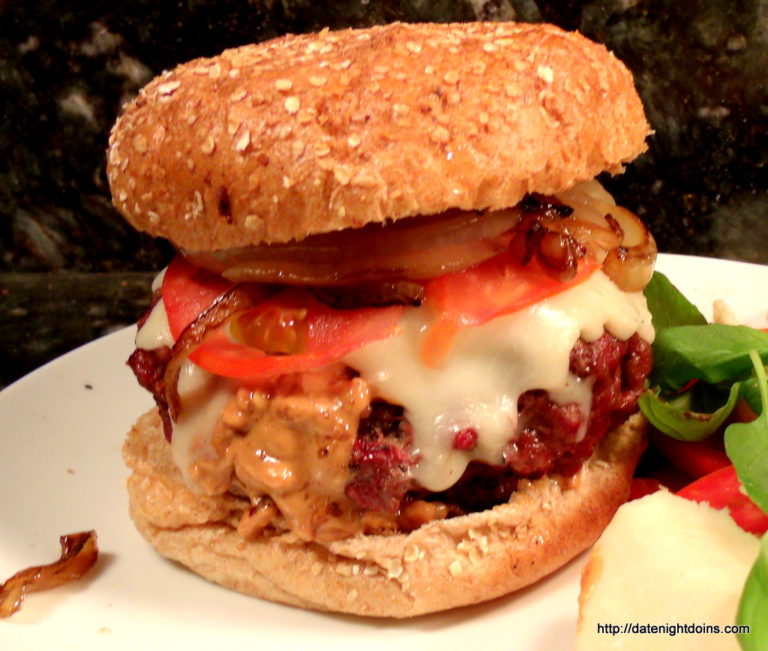 Peanut Butter Stuffed Burger - Date Night Doins BBQ For Two