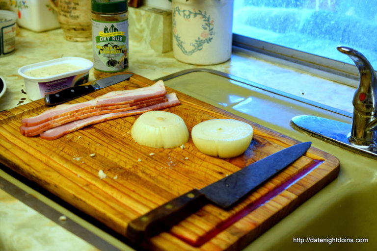 Bacon Wrapped Sweet Onion Slabs - Date Night Doins BBQ For Two