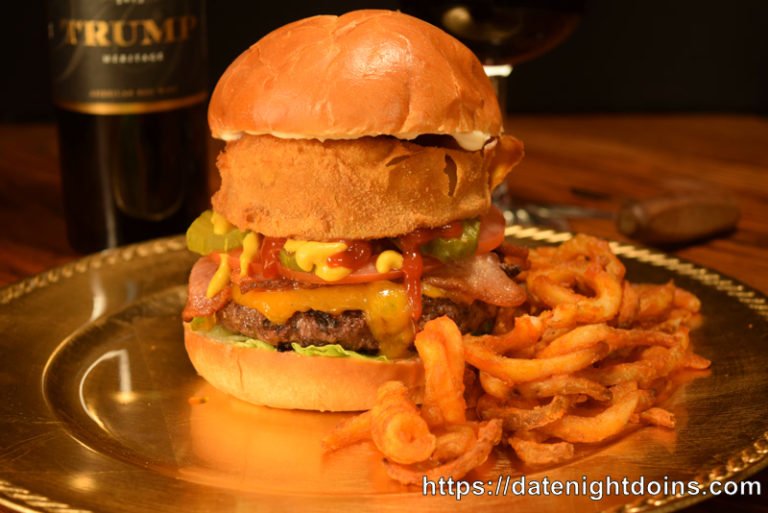 All American Presidential Burger - Date Night Doins BBQ For Two