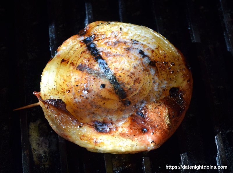Bacon Wrapped Grilled Onion Slabs - Date Night Doins BBQ For Two